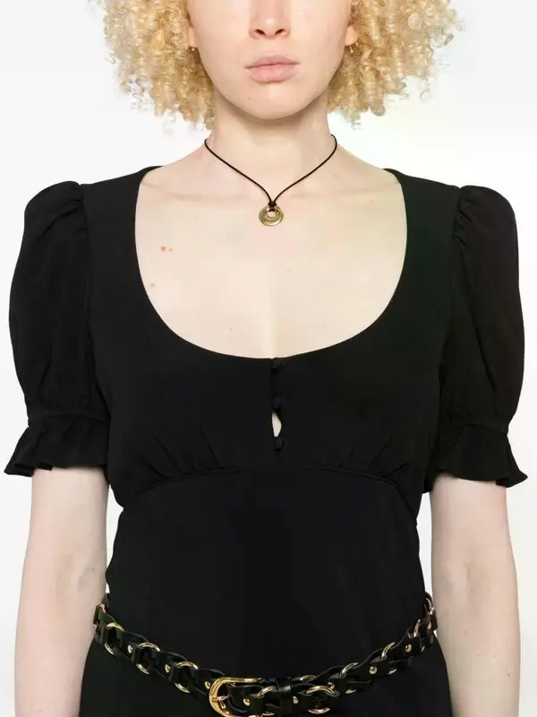 Chloé Puff-sleeve Button-front Midi Dress