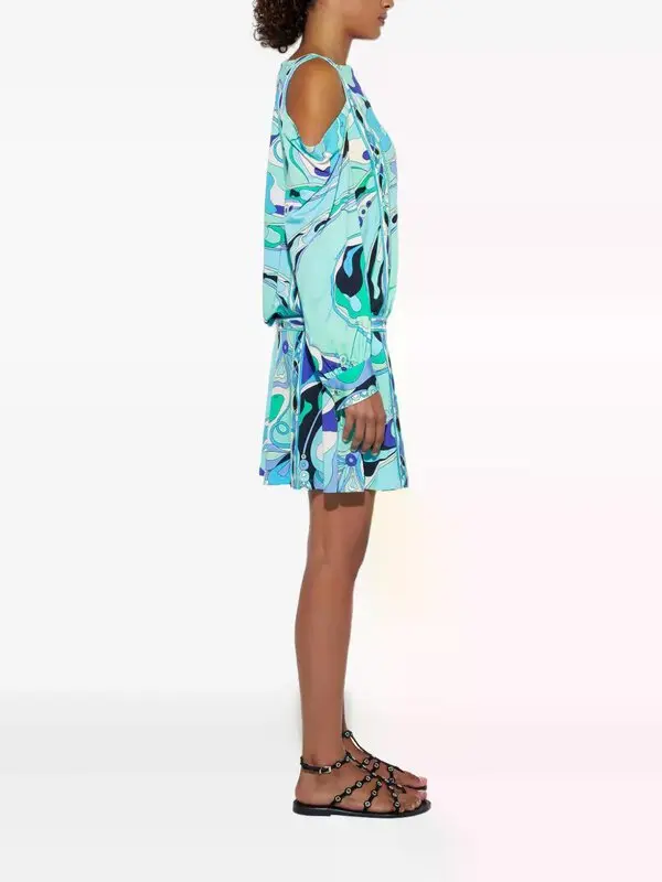 Emilio Pucci Abstract Print Shoulder-cut Dress