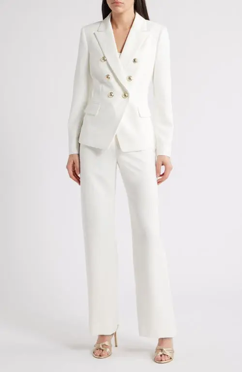 TAHARI ASL Double-breasted Tailored Jacket - Ivory