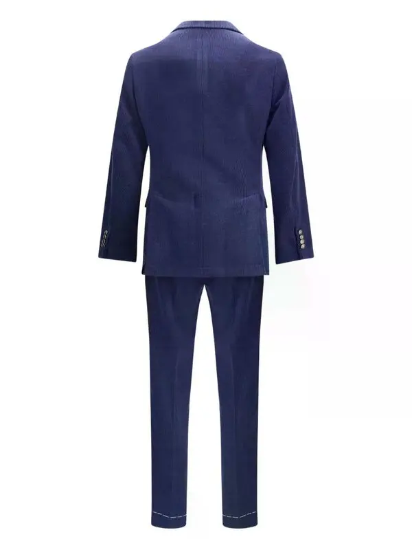 Brunello Cucinelli Double-breasted Corduroy Suit - Blue