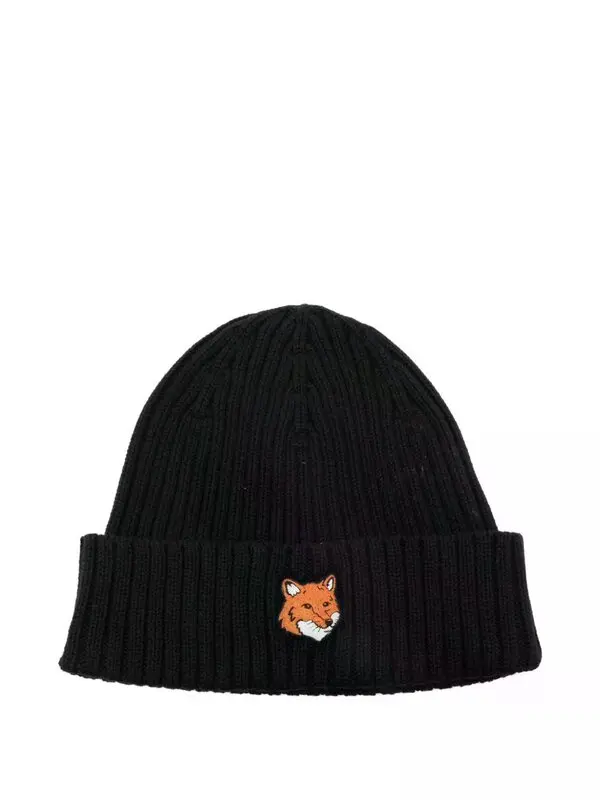 Maison Kitsuné Logo-patch Beanie - Black