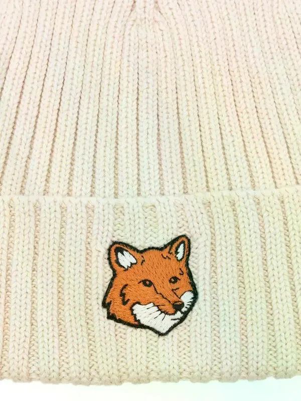 Maison Kitsuné Fox Head Beanie - Neutrals