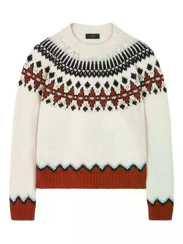 Alanui Fair Isle Patterned Wool Sweater - White
