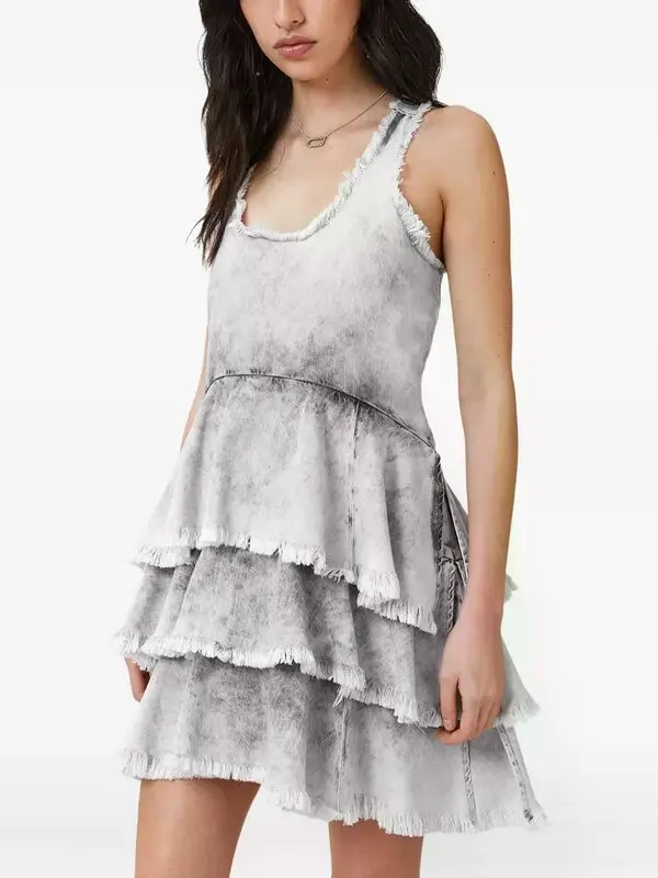 ALLSAINTS Cavarly Frayed Tiered Mini Dress