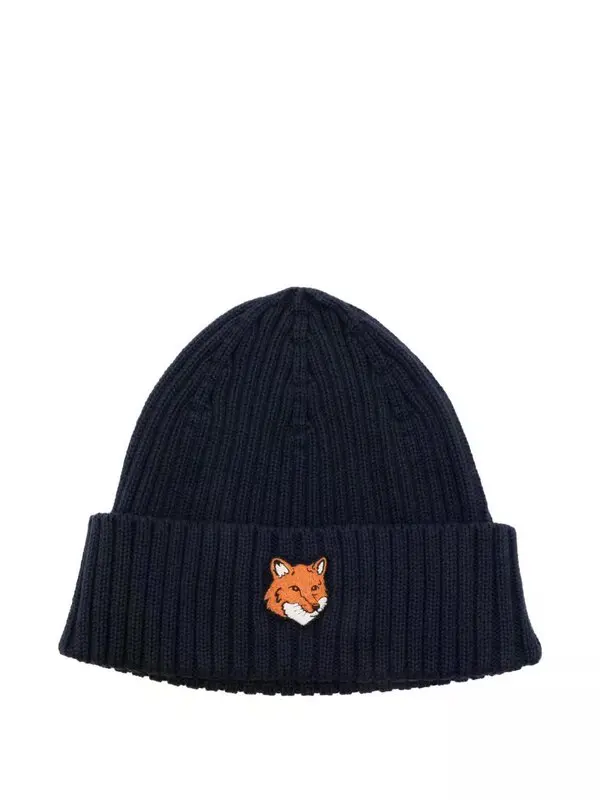 Maison Kitsuné Logo-patch Beanie - Blue