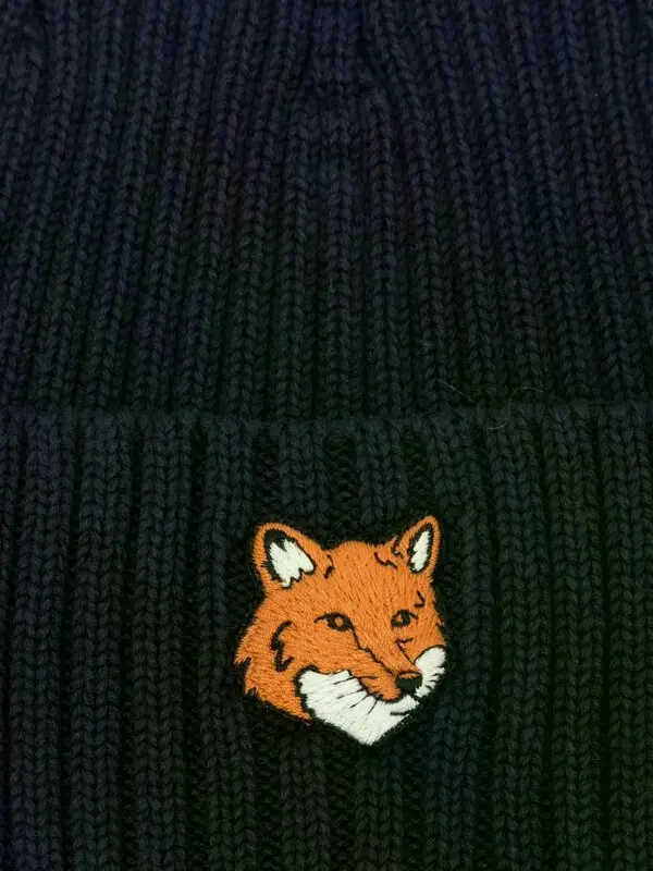 Maison Kitsuné Logo-patch Beanie - Blue