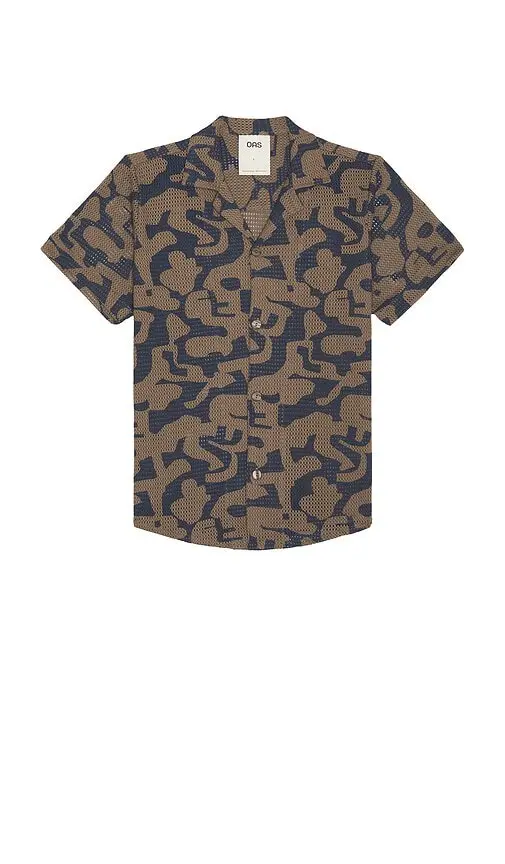 Oas Morel Puzzlotec Cuba Net Shirt In Grey,navy - Multi