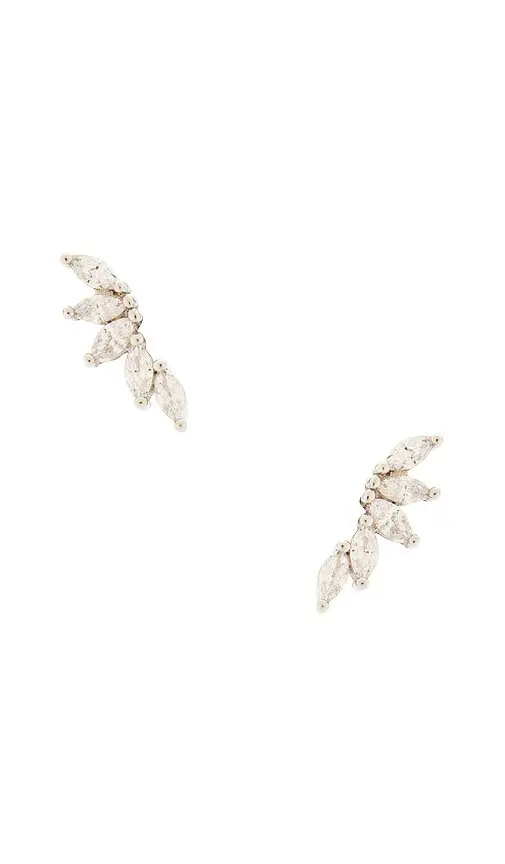 Shashi Fallen Leaf Ear Climber - Silver