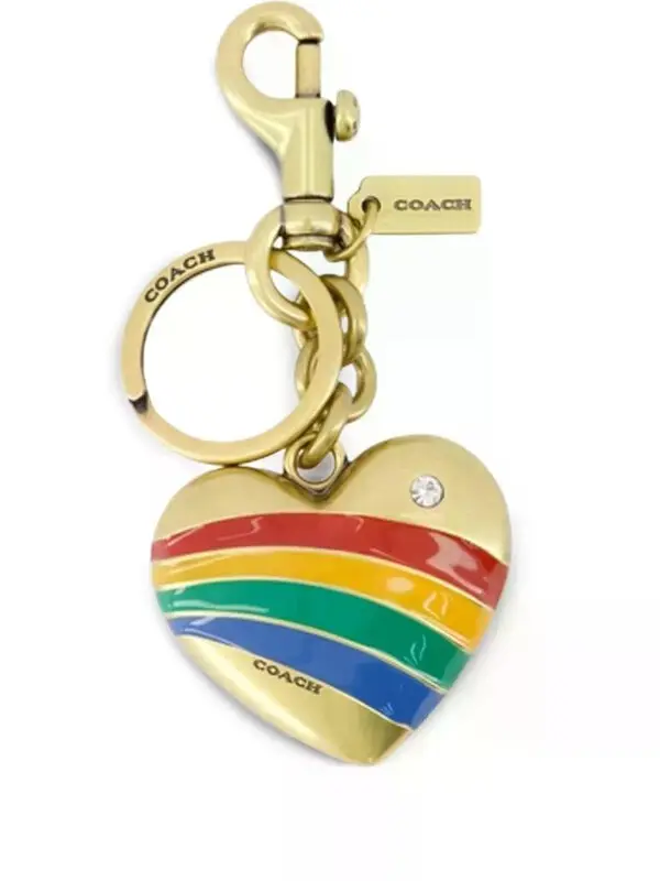 COACH® Rainbow Heart Keyring - Gold