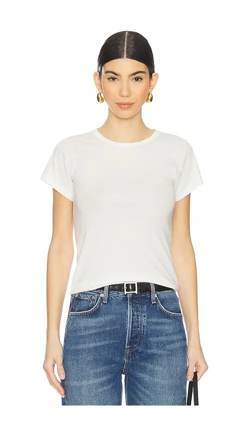 Eterne Fitted Crewneck Short Sleeve T-shirt - Ivory