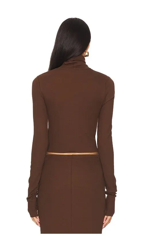 Eterne Cropped Fitted Turtleneck Top