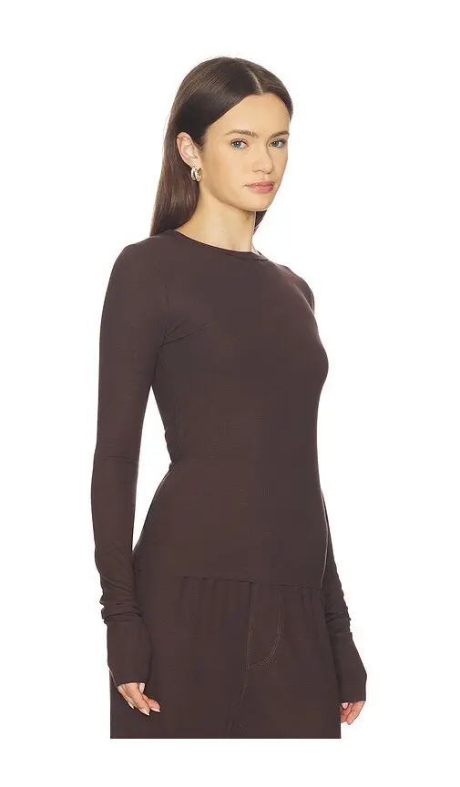 Eterne Long Sleeve Fitted Top - Espresso