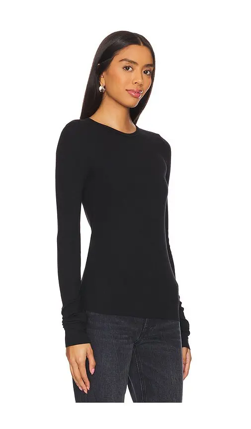 Eterne Long Sleeve Fitted Top - Black