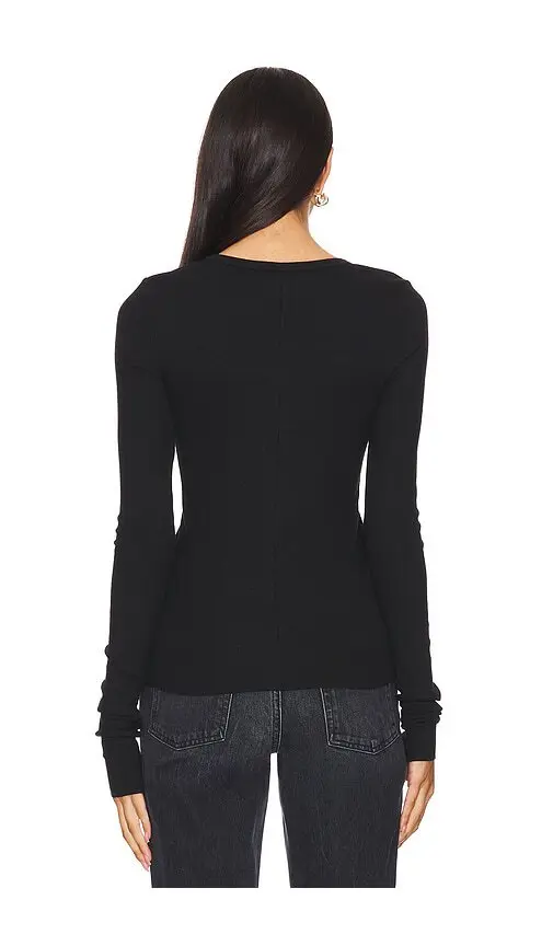 Eterne Long Sleeve Fitted Top - Black