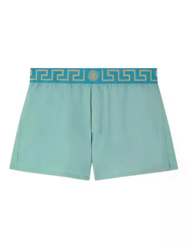 Versace Greca-border Swim Trunks - Green