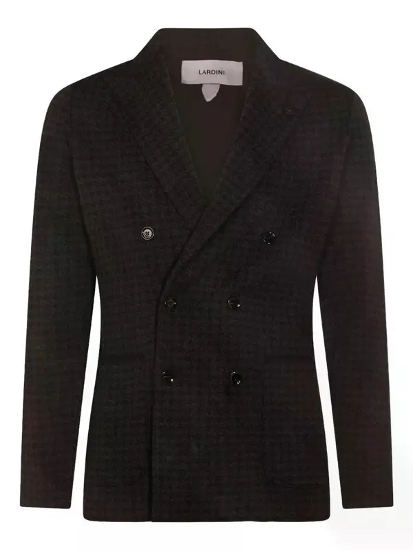 LARDINI Houndstooth Pattern Double-breasted Blazer
