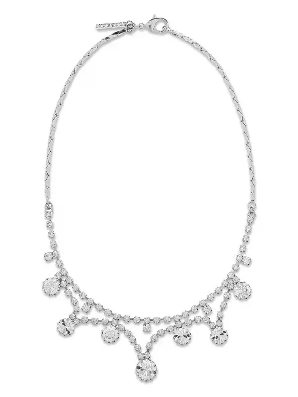 Alessandra Rich Crystal-embellished Choker - Silver
