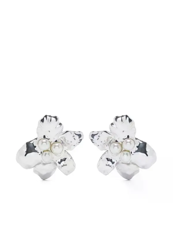 RYENN'S EYES X Quentin Jones Sculpted Flower Earrings - Silver