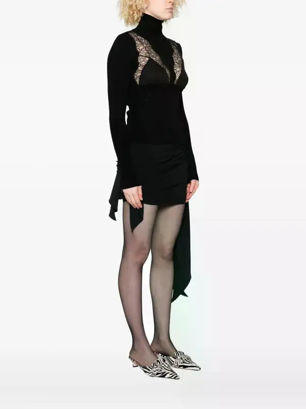 Blumarine Lace-insert Turtleneck Sweater