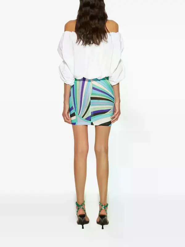 Emilio Pucci Iride-print Off-the-shoulder Mini Dress
