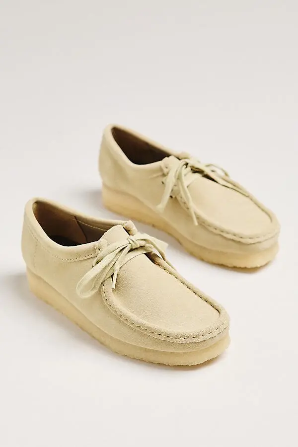 Clarks Wallabee Suede Slip-on Shoes - Maple Suede