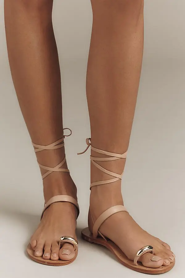 Beek Amethyst Toe-ring Ankle-wrap Sandals - Beach