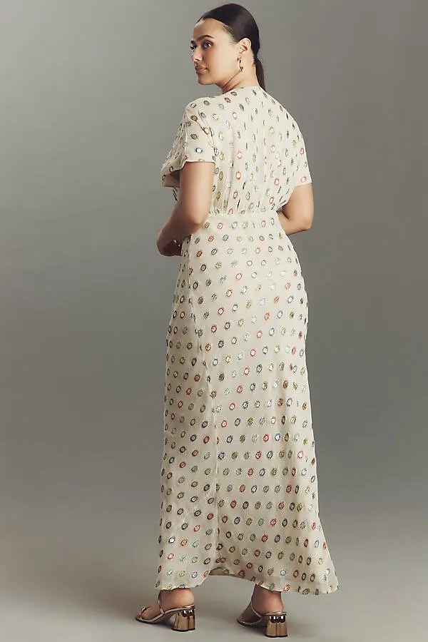 white christmas dresses Elodie Floral Babydoll Dress in Cream main image 1