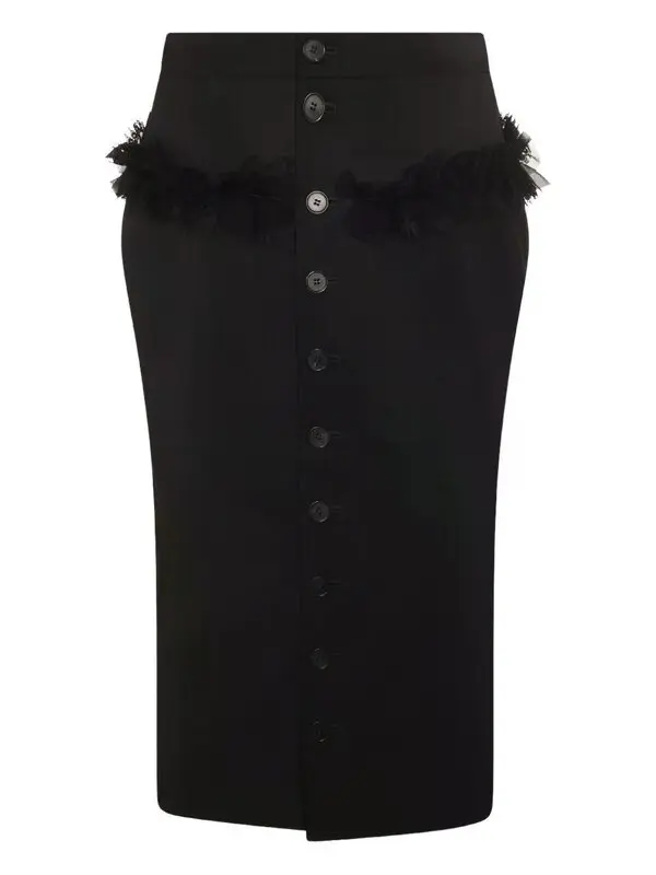 Alexander McQueen Button-front Ruffled Midi Skirt