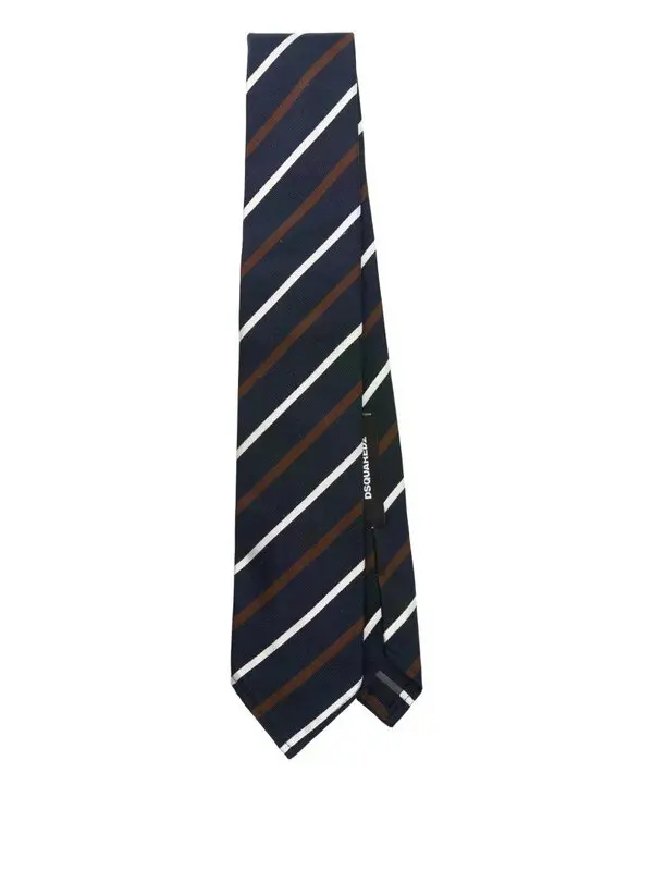 Dsquared2 Striped Silk Necktie - Blue