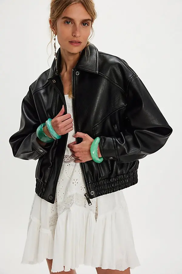Free People We The Free Farley Vegan Bomber Jacket