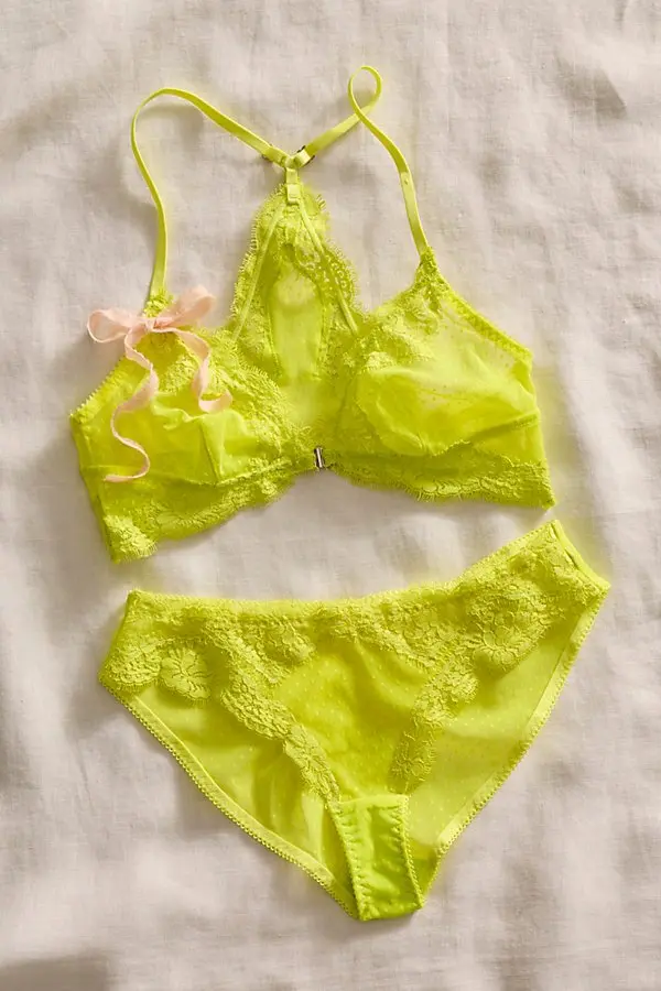 Free People Fiona Front-close Bralette - Electric Lime