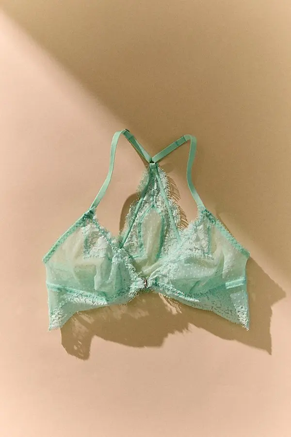 Free People Fiona Mesh Front-close Bralette - Moonlit Jade