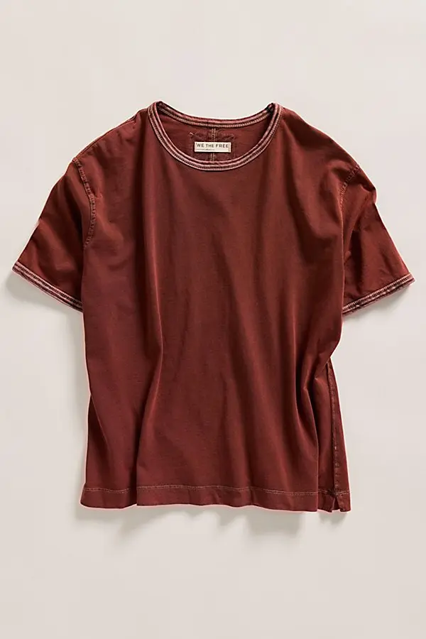 Free People We The Free Bad Habit Tee - Paprika Combo