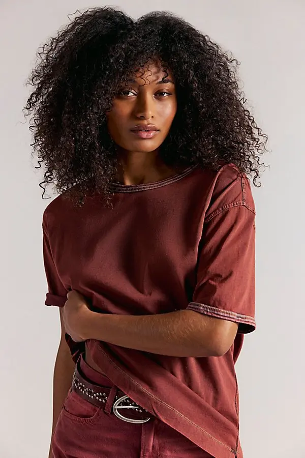 Free People We The Free Bad Habit Tee - Paprika Combo