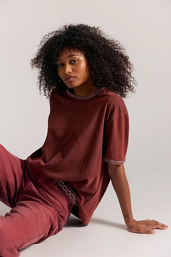 Free People We The Free Bad Habit Tee - Paprika Combo