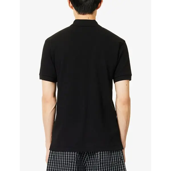 Play Comme Des Garcon Logo-patch Short-sleeve Cotton Polo Shirt - Black