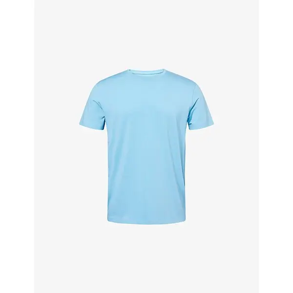 Derek Rose Basel Short-sleeve Jersey Pyjama Top - Blue