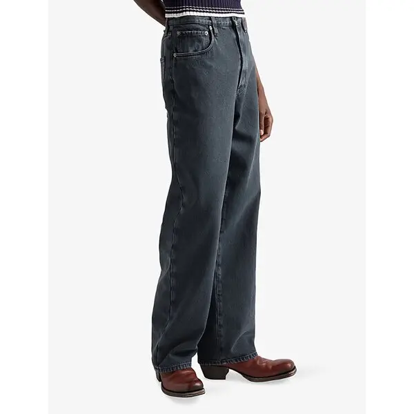 Prada Vintage-Wash Regular Denim Jeans - Black | Editorialist