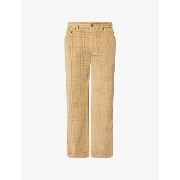 Burberry Checked Corduroy Cotton Trousers