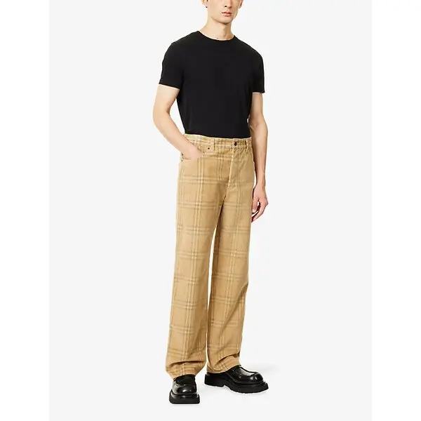 Burberry Checked Corduroy Cotton Trousers