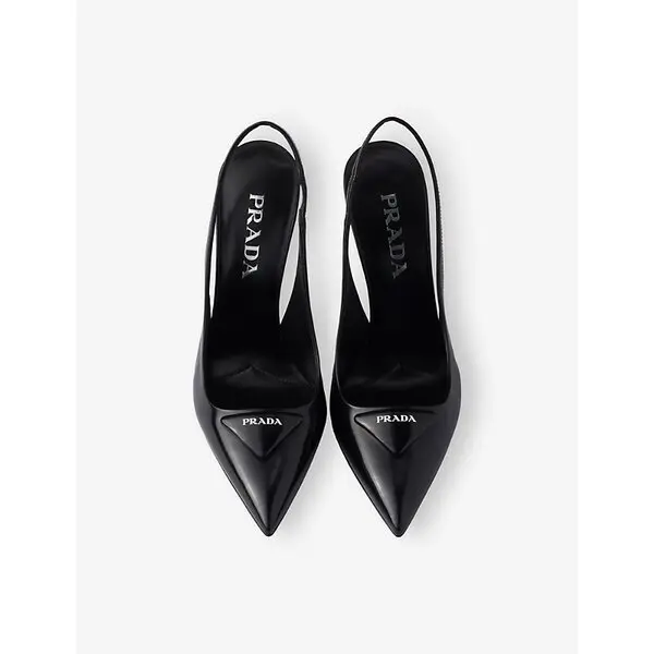 Prada Brushed Leather Slingback Pumps