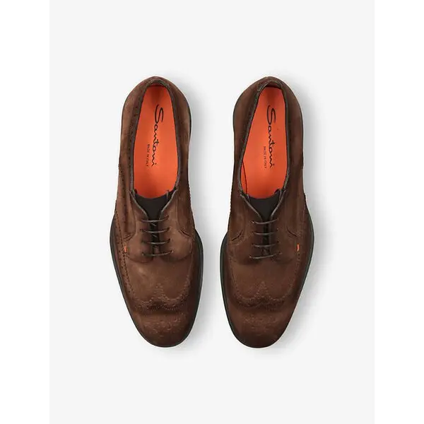 Santoni Suede Derby Brogues