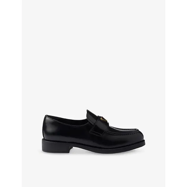 Prada Brushed Leather Loafers - Black