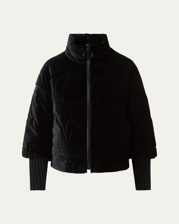 Akris Dot Quilted Velvet Jacket