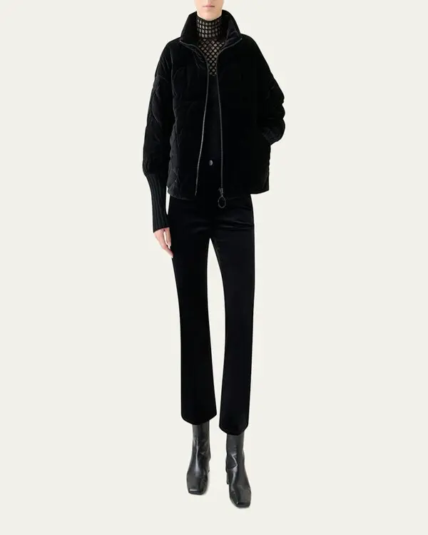 Akris Dot Quilted Velvet Jacket