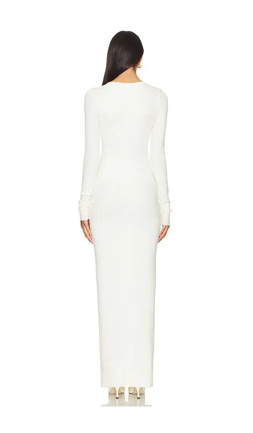 Eterne Long Sleeve Crewneck Maxi Dress - Cream