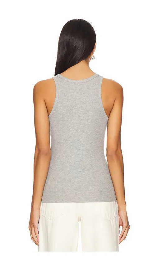 Eterne High Neck Fitted Tank Top - Grey