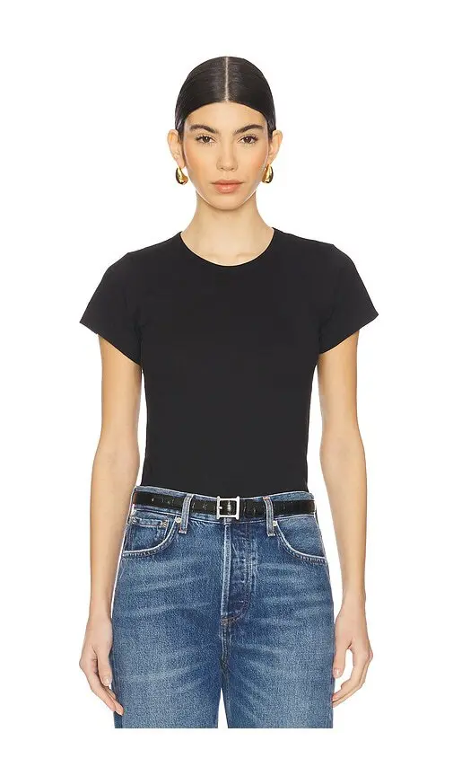 Eterne Fitted Crewneck Short Sleeve T-shirt - Black