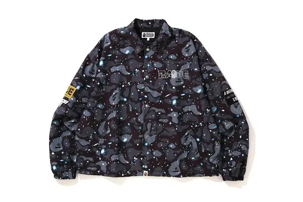 A BATHING APE Relaxed Space Camo Coach Jacket - Black