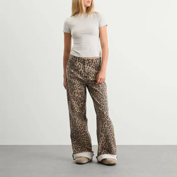 Good American Good Standard Ease Leopard Jeans